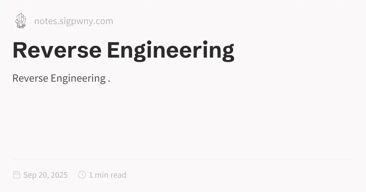 Reverse Engineering